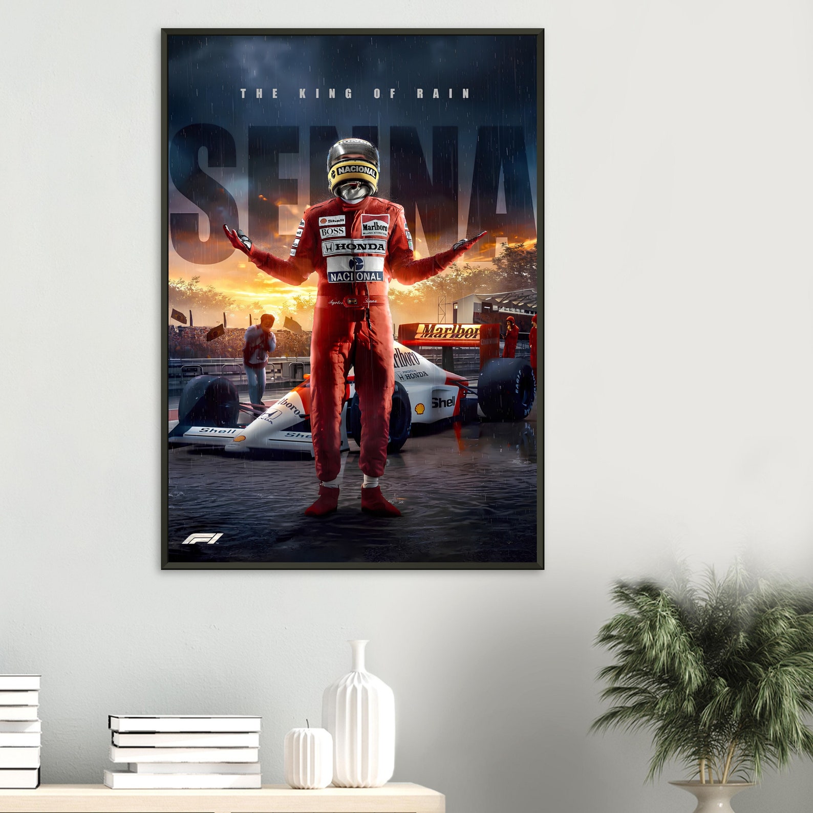 Ayrton Senna Poster, Marlboro Honda Single Seater, Formula 1 Print, F1 ...