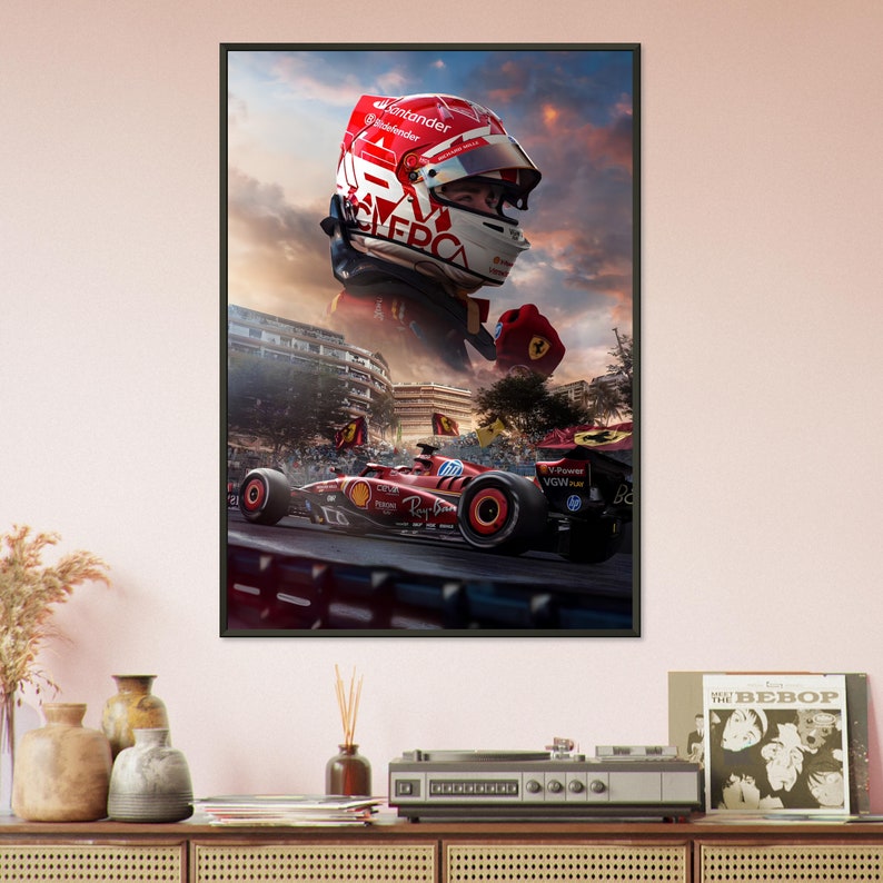Charles Leclerc Poster, Pole Position and Winner Monaco GP 2024 With ...