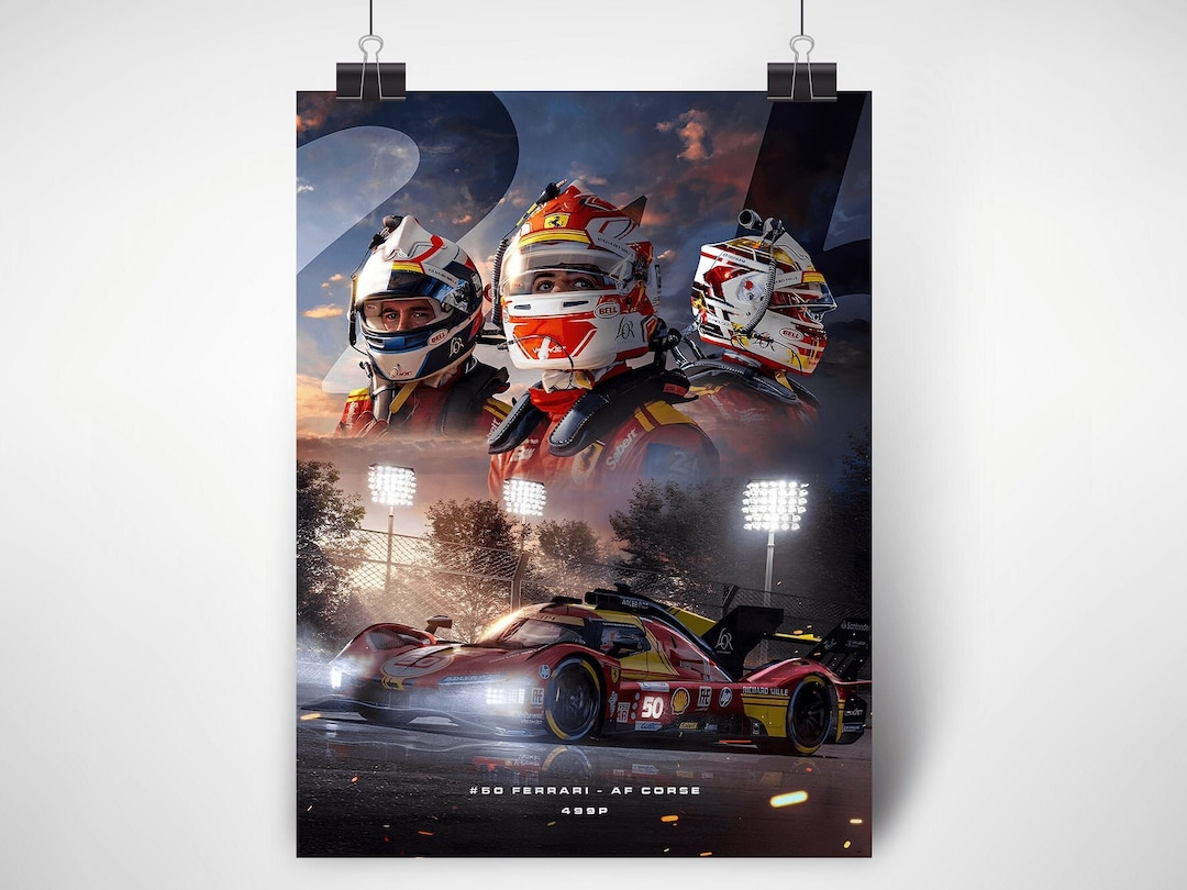 Ferrari 50 Hypercar 499P Poster, 24H Le Mans Winner, Motorsport Print ...