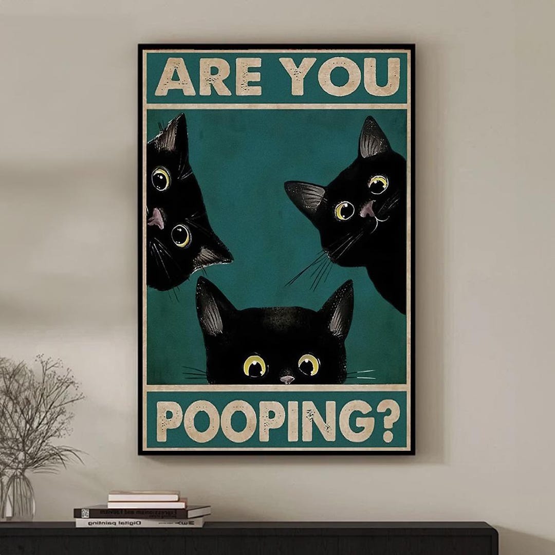 Are You Pooping Funny Bathroom Retro Poster, Retro Home Decor, Wall Art ...