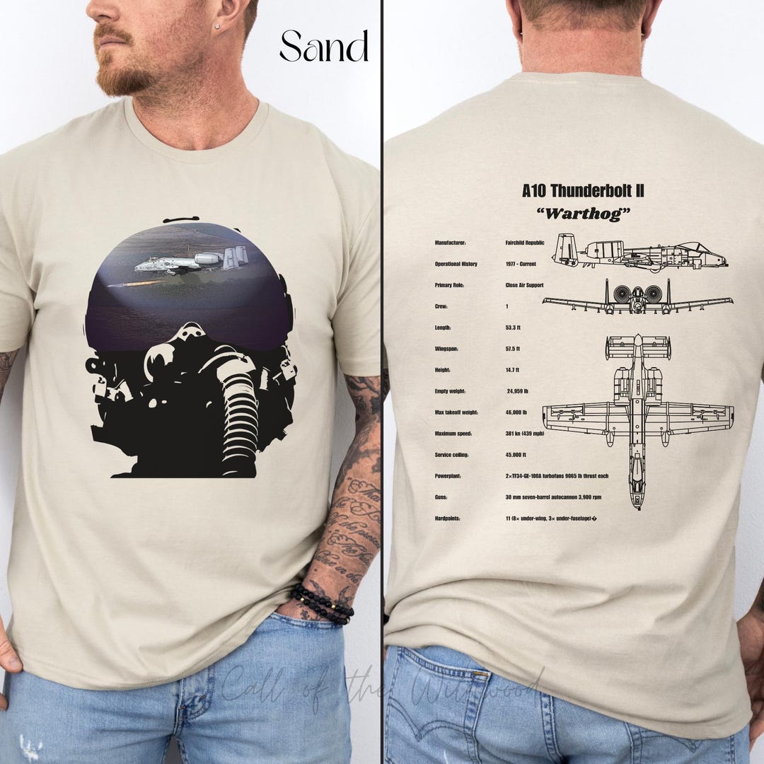 A10 Warthog Fighter Jet T-shirt - Airplane Shirt for Men - Military ...