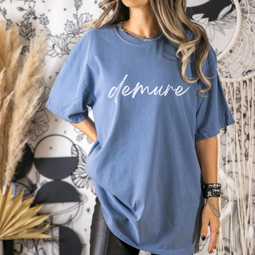 Demure Graphic T-shirt: Relaxed Fit, Soft-washed Cotton - Etsy