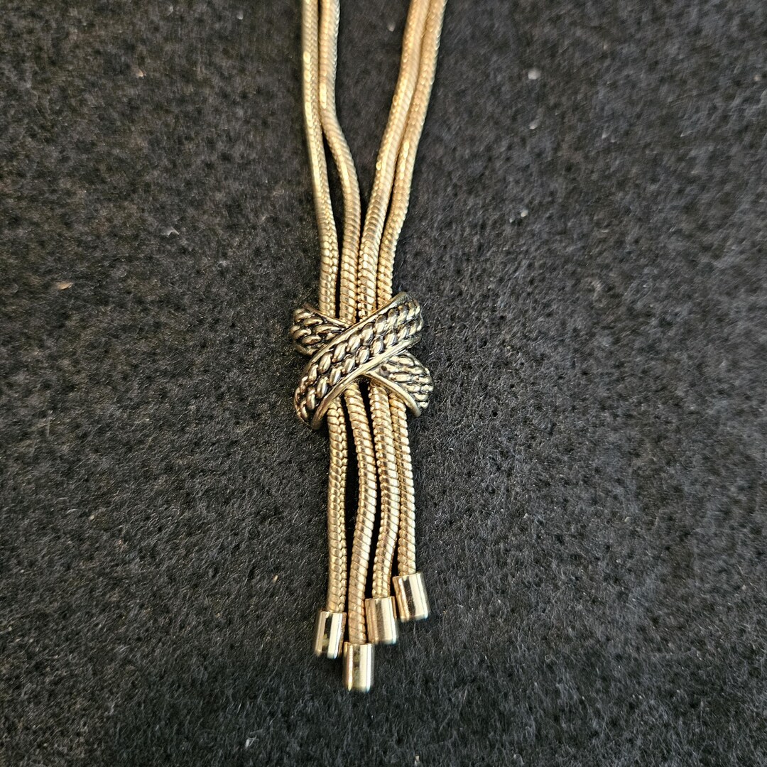 Vintage Napier Goldtone Snake Chain Y Necklace With X Pendant With Tag ...