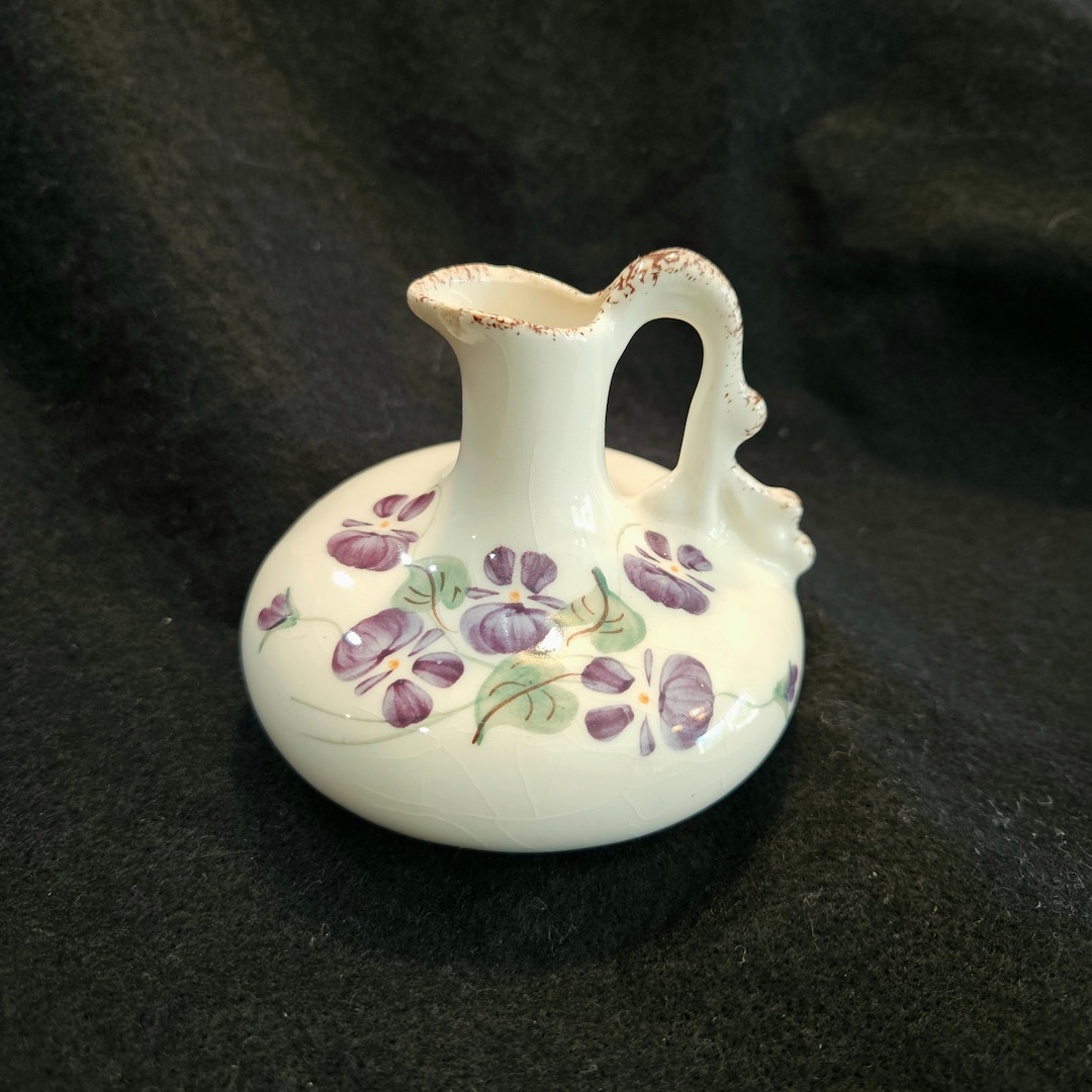 Vintage Ceramic Hand Painted Small Pitcher With Violets - Etsy