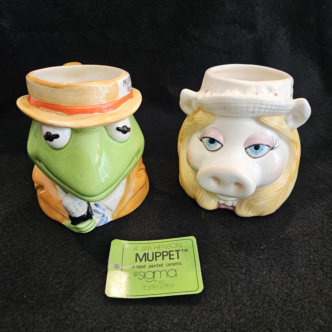 Jim Henson Muppet Pair of Kermit and Miss Piggy Novelty Mugs by Sigma ...
