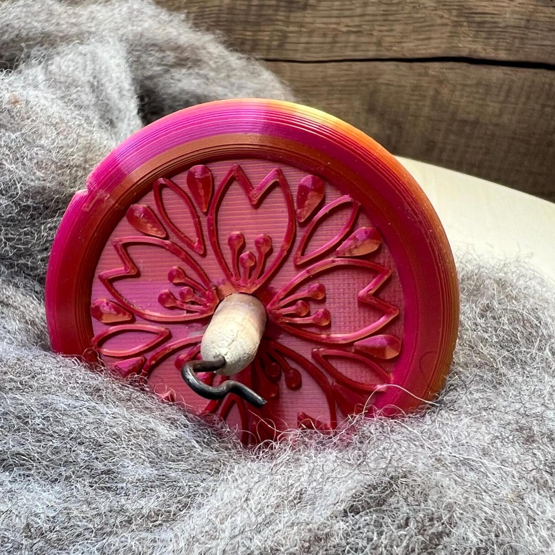 Top Whorl 3d Printed Spindle - Pink and Coral Colours, 37g - Etsy