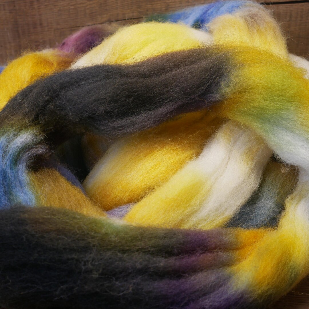 Hand Dyed Dorset Horn Wool Top for Spinning or Felting - 'an Autumn ...