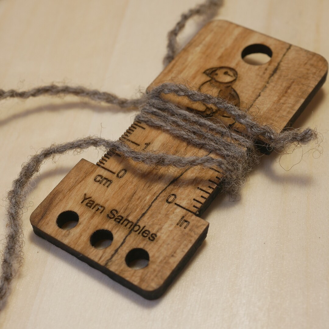 Mini WPI Yarn Measuring Tool: Spalted Holly Wood, Puffin Design - Etsy