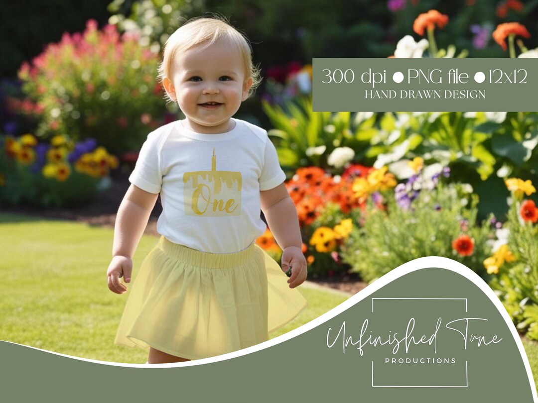 Watercolor First Birthday Cake PNG: Yellow Smash Design (digital ...