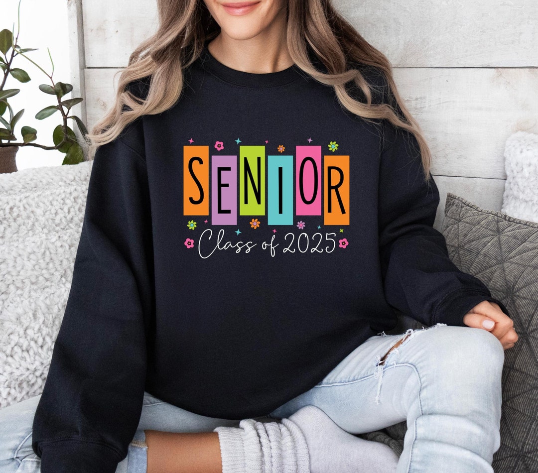 Senior 2025 Sweatshirt, Retro Graduation Sweatshirt, Class of 2025 ...
