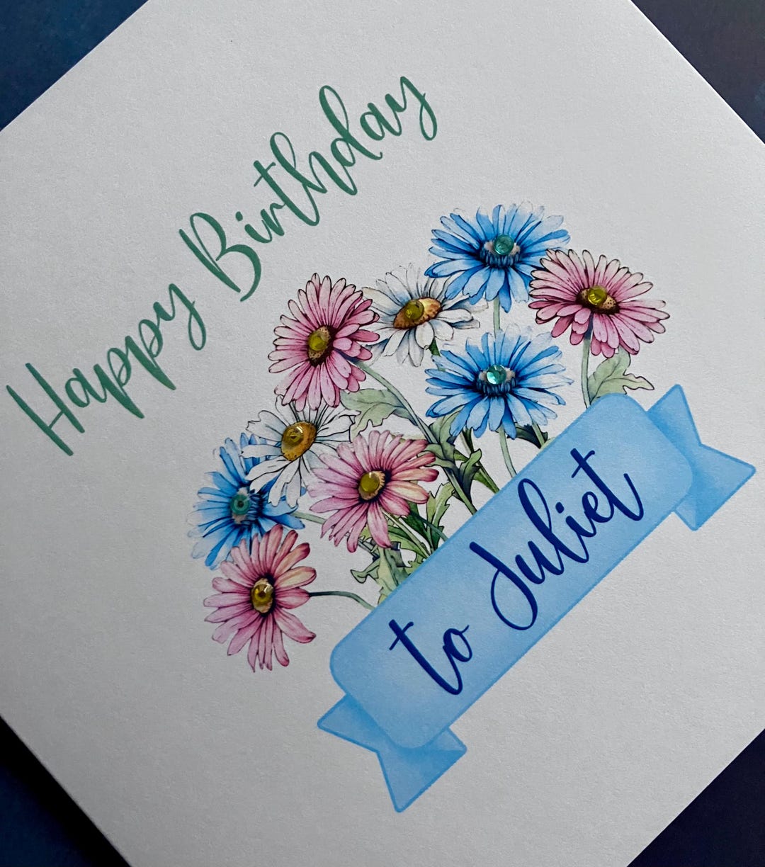 April Birth Month Flower Birthday Card Personalised With Name ...