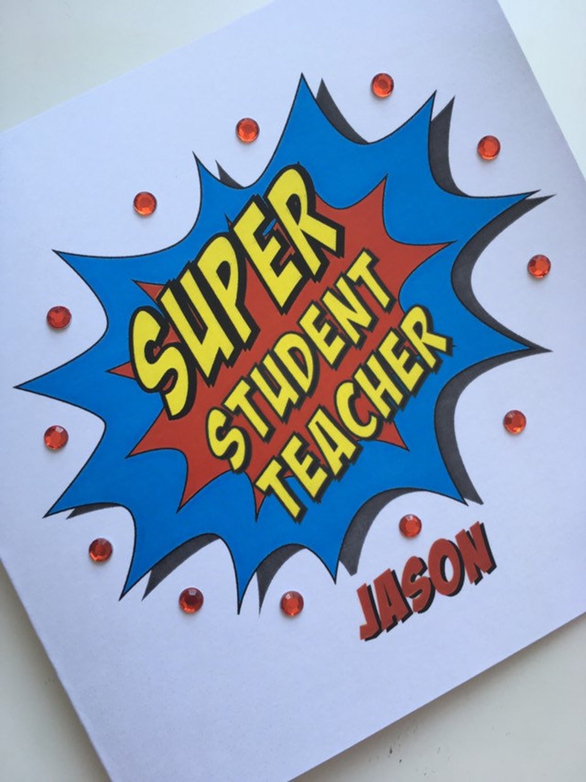 Thank You Super Teacher / Teaching assistant Card | Etsy