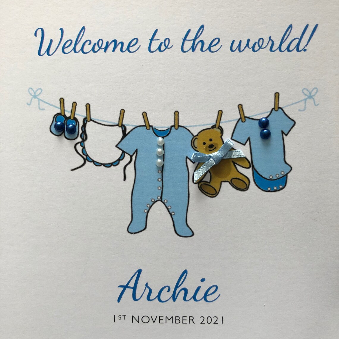 New Baby Congratulations Washing Line Illustration Card - Etsy UK
