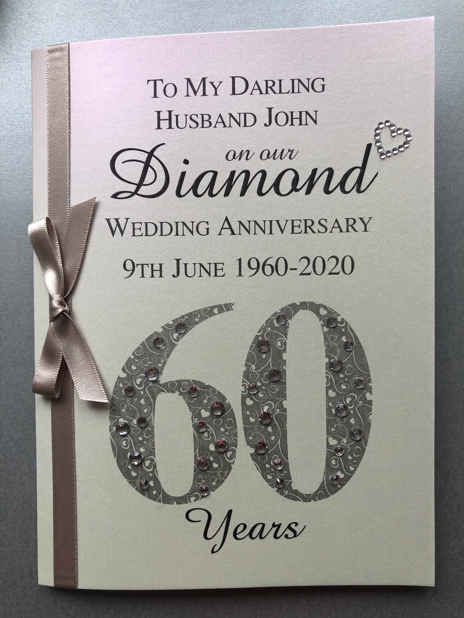 Diamond 60th 60 Luxury Wedding Anniversary Card | Etsy UK