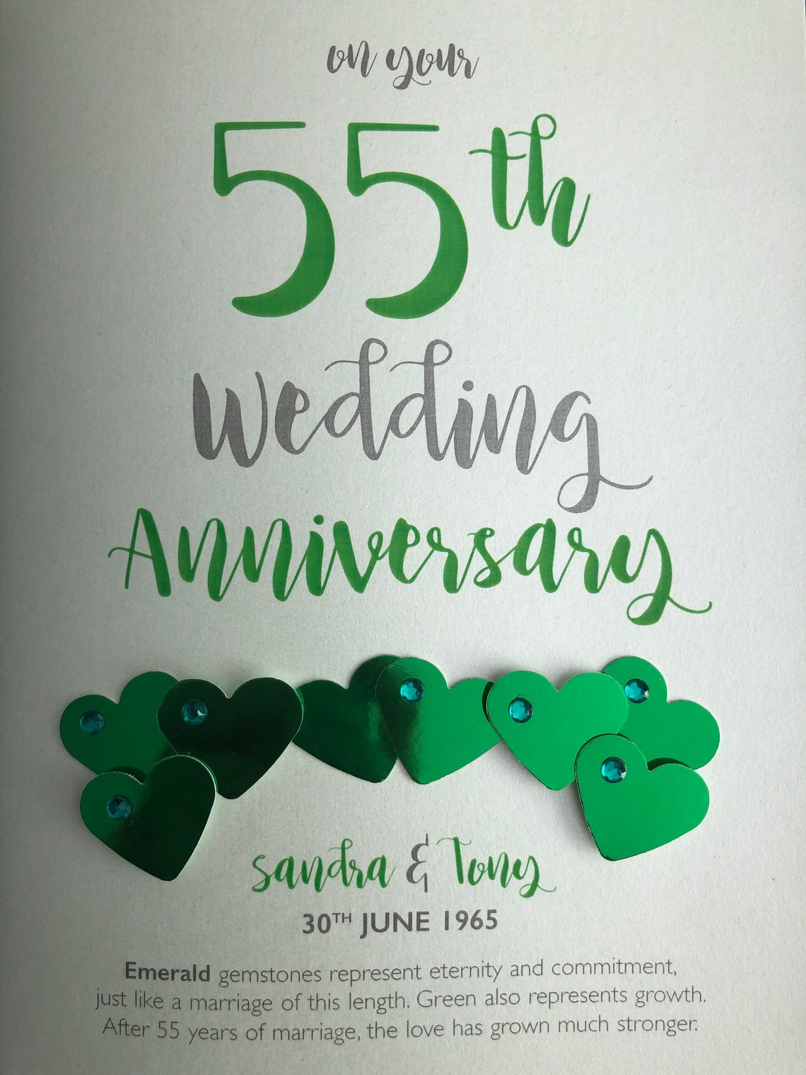Emerald 55th 55 Years Wedding Anniversary Card Etsy
