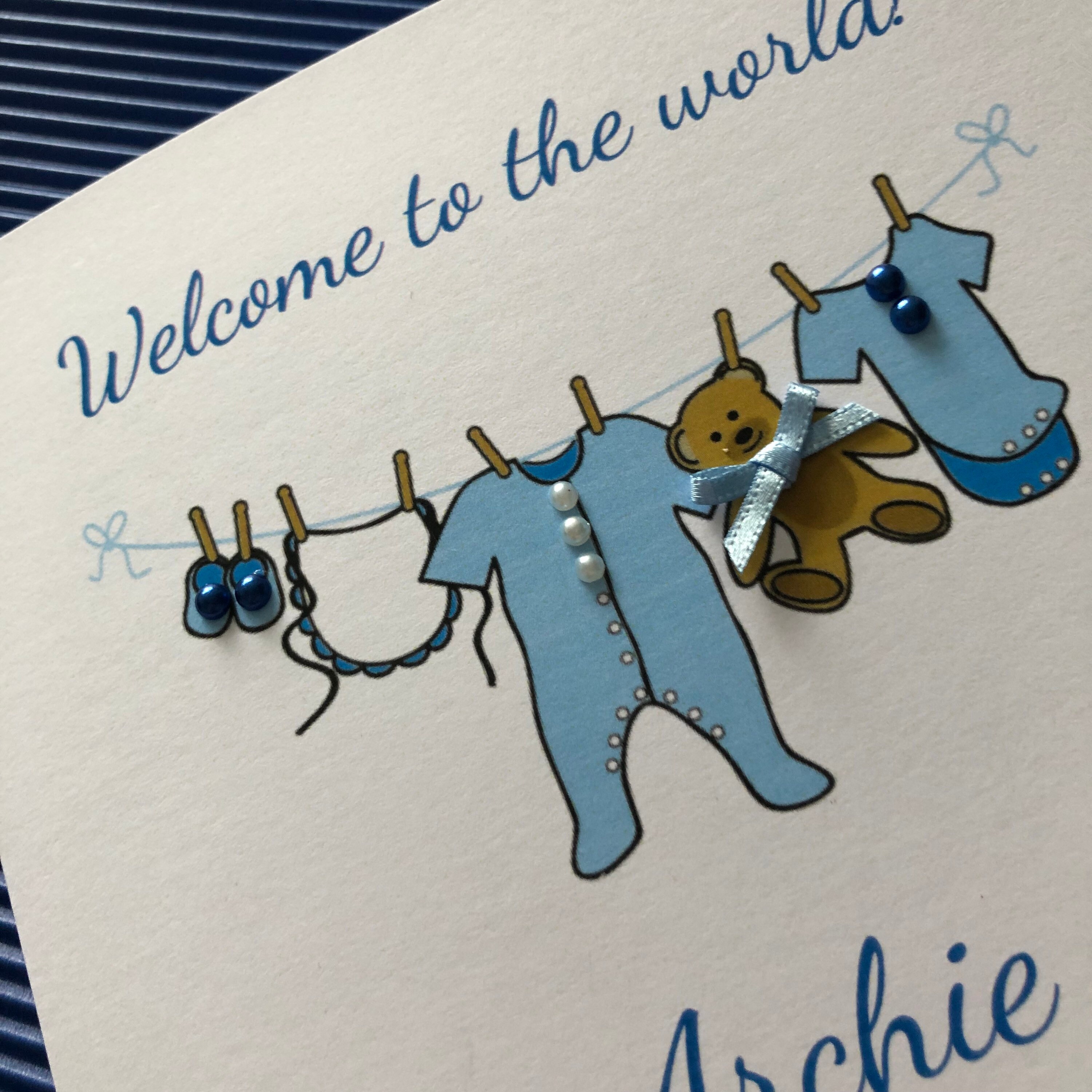 New Baby Congratulations Washing Line Illustration Card - Etsy UK