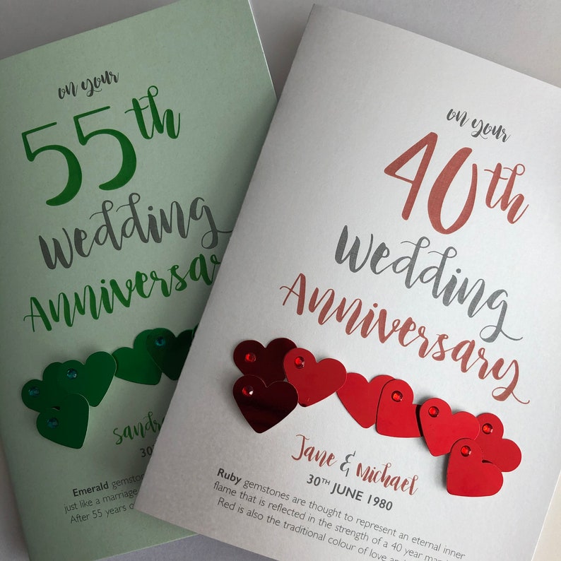 Ruby 40th 40 Years Wedding Anniversary Card Personalised | Etsy