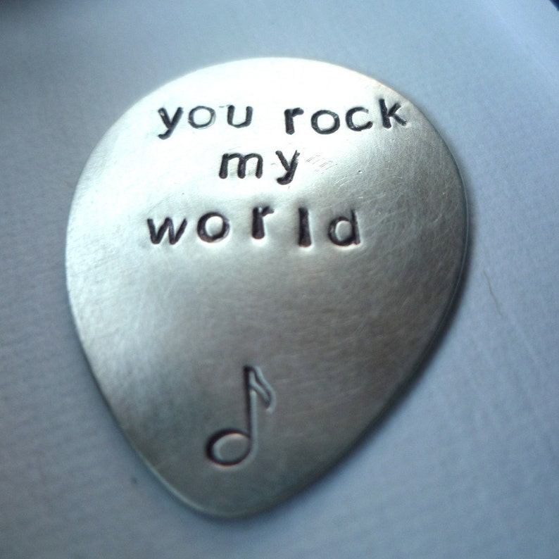 You Rock My World Custom Personalized Hand Stamped Sterling | Etsy