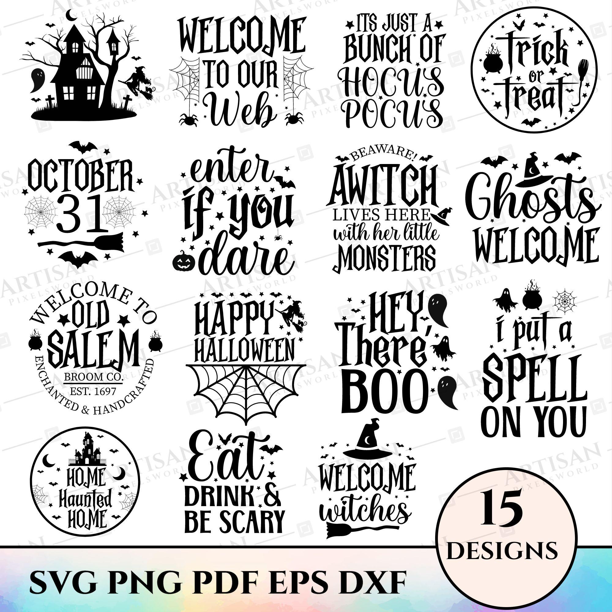 Halloween Welcome Sign Svg,halloween Door Hanger Bundle,wooden Door ...