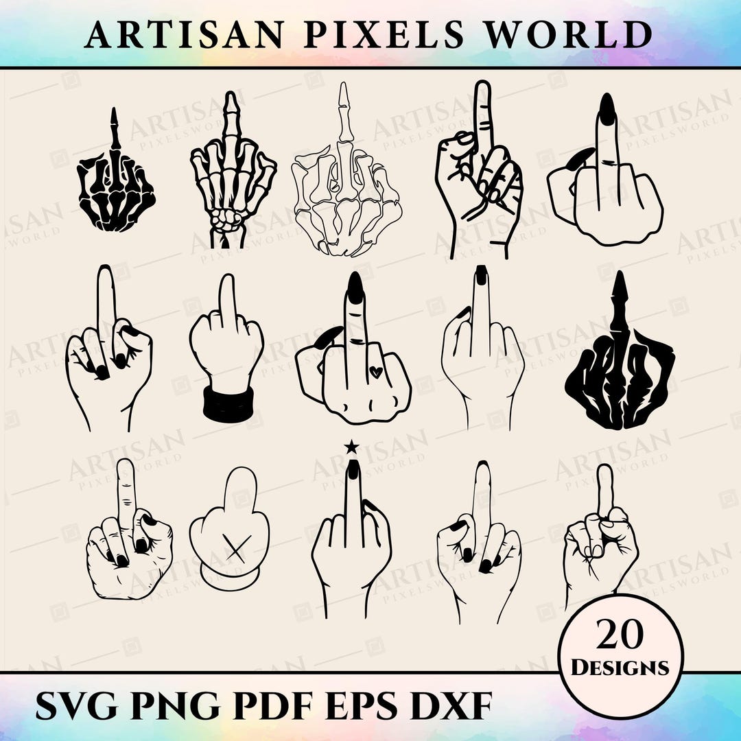 Middle Finger SVG, Middle Finger SVG Bundle, Middle Finger Cricut File ...