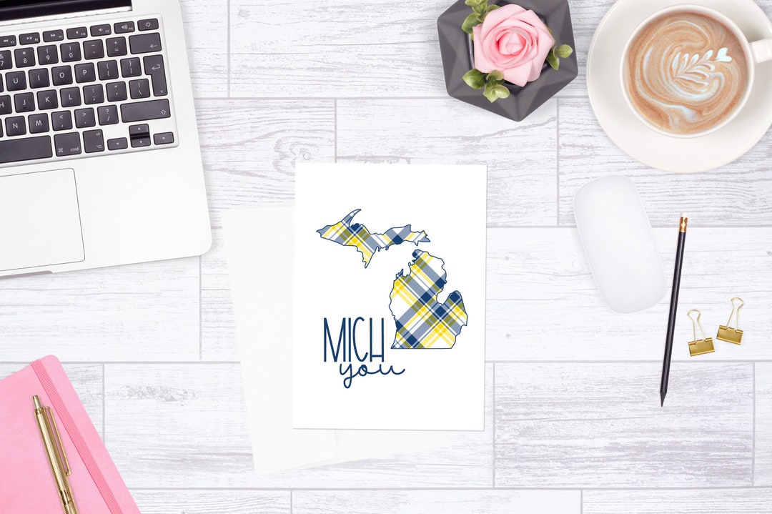 Mich You, Michigan Love Greeting Card, Always on My Mind Card - Etsy