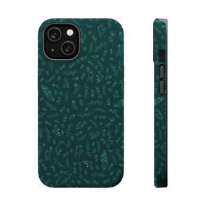 Teal and Turquoise Coquette Flowers Magsafe Tough Case for iPhone 16 15 ...