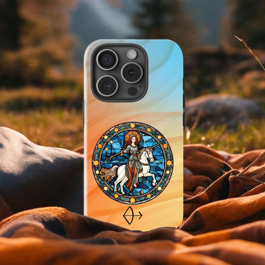 Sagittarius Stained Glass Tough Phone Case iPhone 15 Pro Max 14 Plus 13 ...