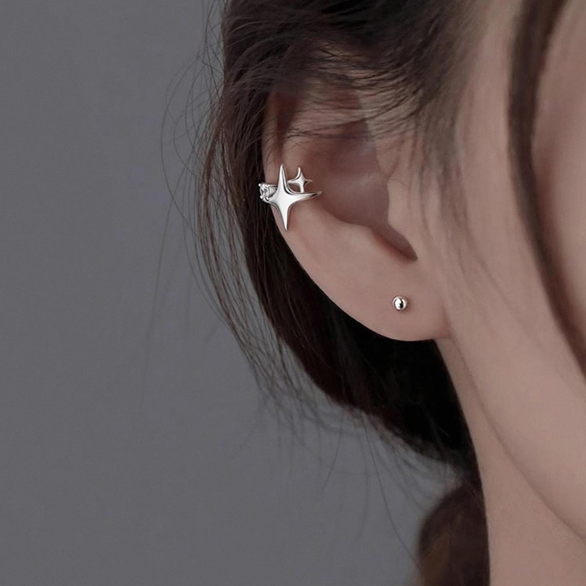 Star Ear Cuffs, Sterling Silver Ear Cuffs, Minimalist Women's Ear Cuffs - Etsy