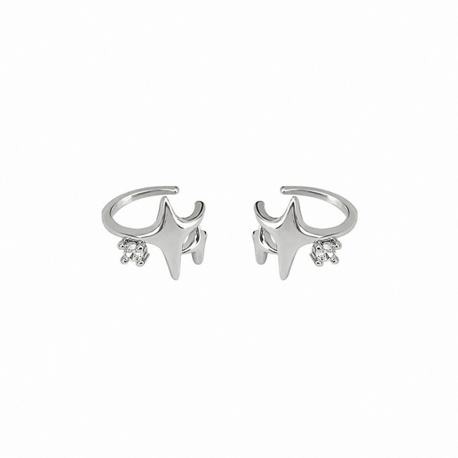 Star Ear Cuffs, Sterling Silver Ear Cuffs, Minimalist Women's Ear Cuffs ...