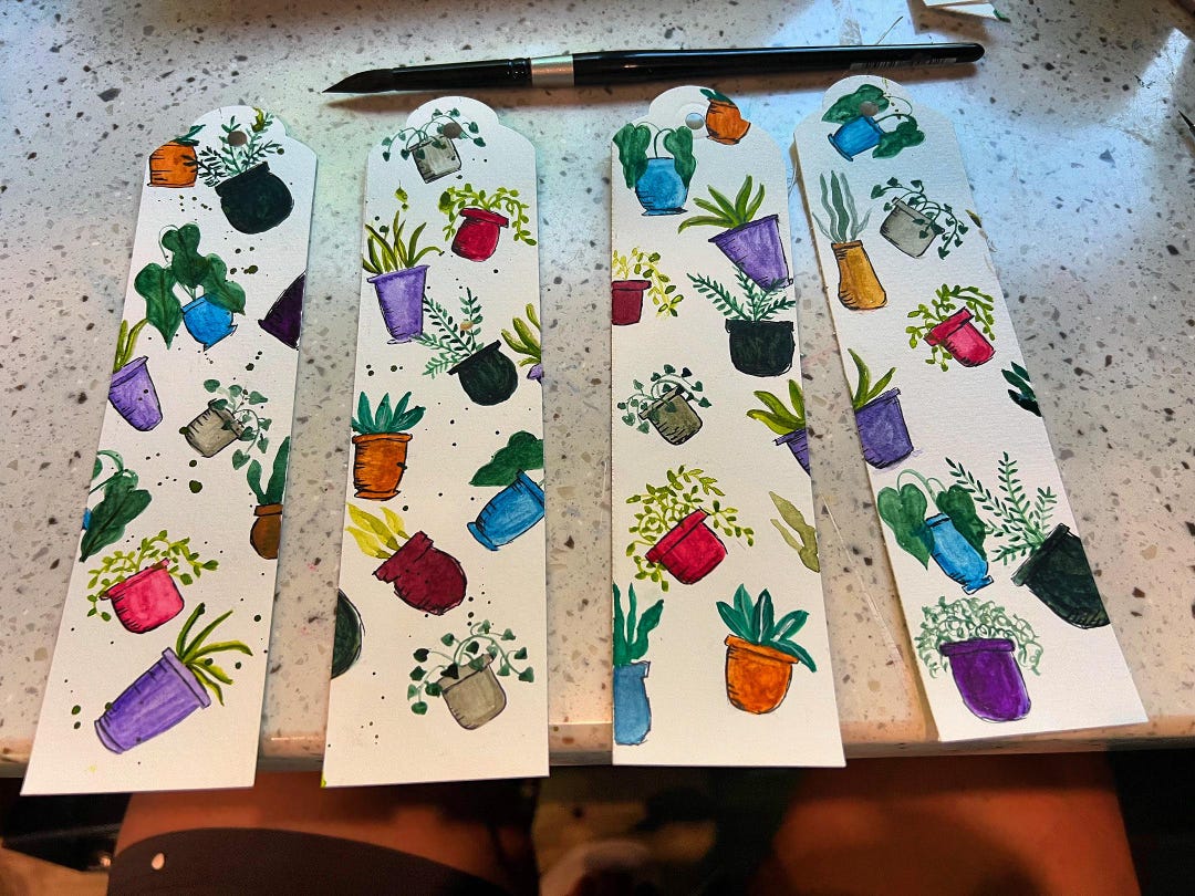 Hand Painted Book Mark, for Plant and Book Lovers. - Etsy