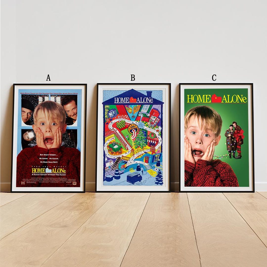 Home Alone (1990) Movie Poster, Classic Movie Wall Art, Vintage Art ...
