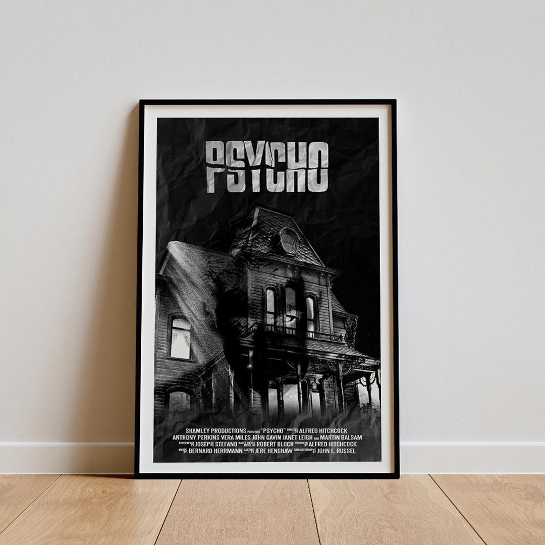 Psycho (1960) Movie Poster, Classic Movie Wall Art, Vintage Art Print ...