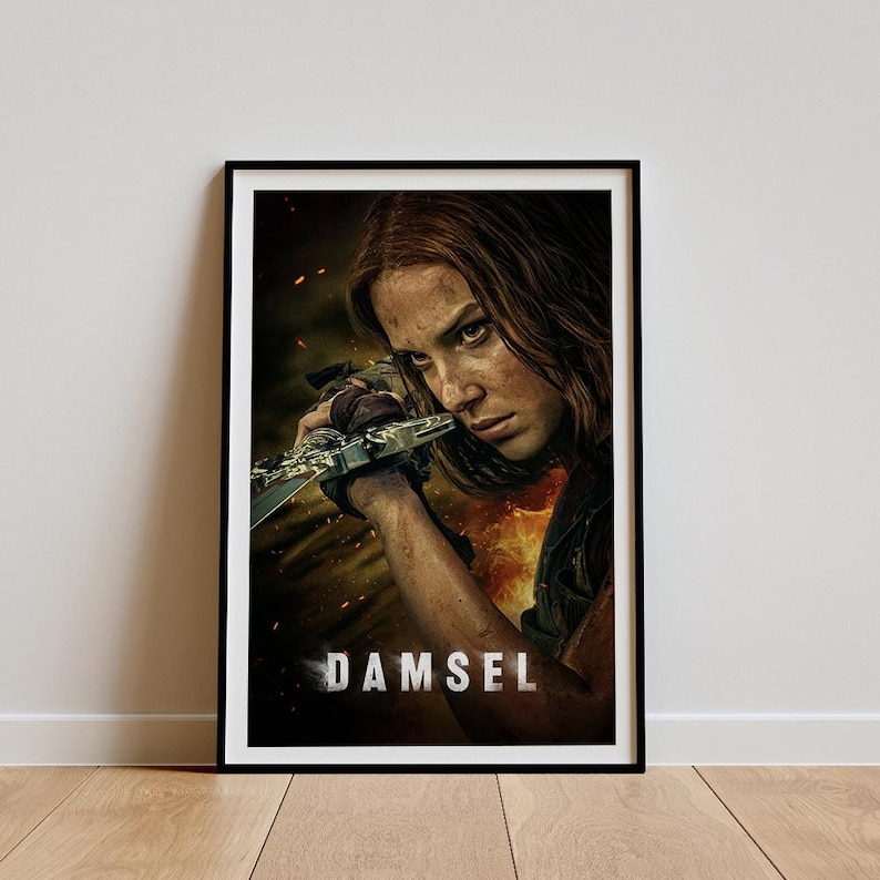 Damsel Movie Poster, Classic Movie Wall Art, Vintage Art Print, Home ...