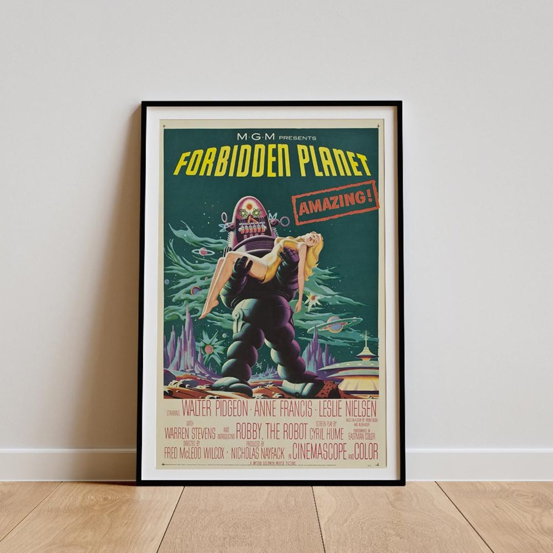 Forbidden Planet (1956) Movie Poster, Classic Movie Wall Art, Vintage ...