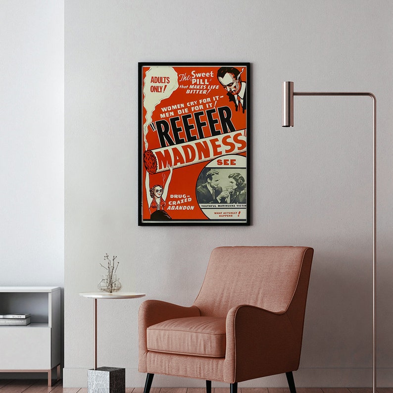 Reefer Madness Vintage Style Classic Marihuana Poster, Classic Wall Art ...