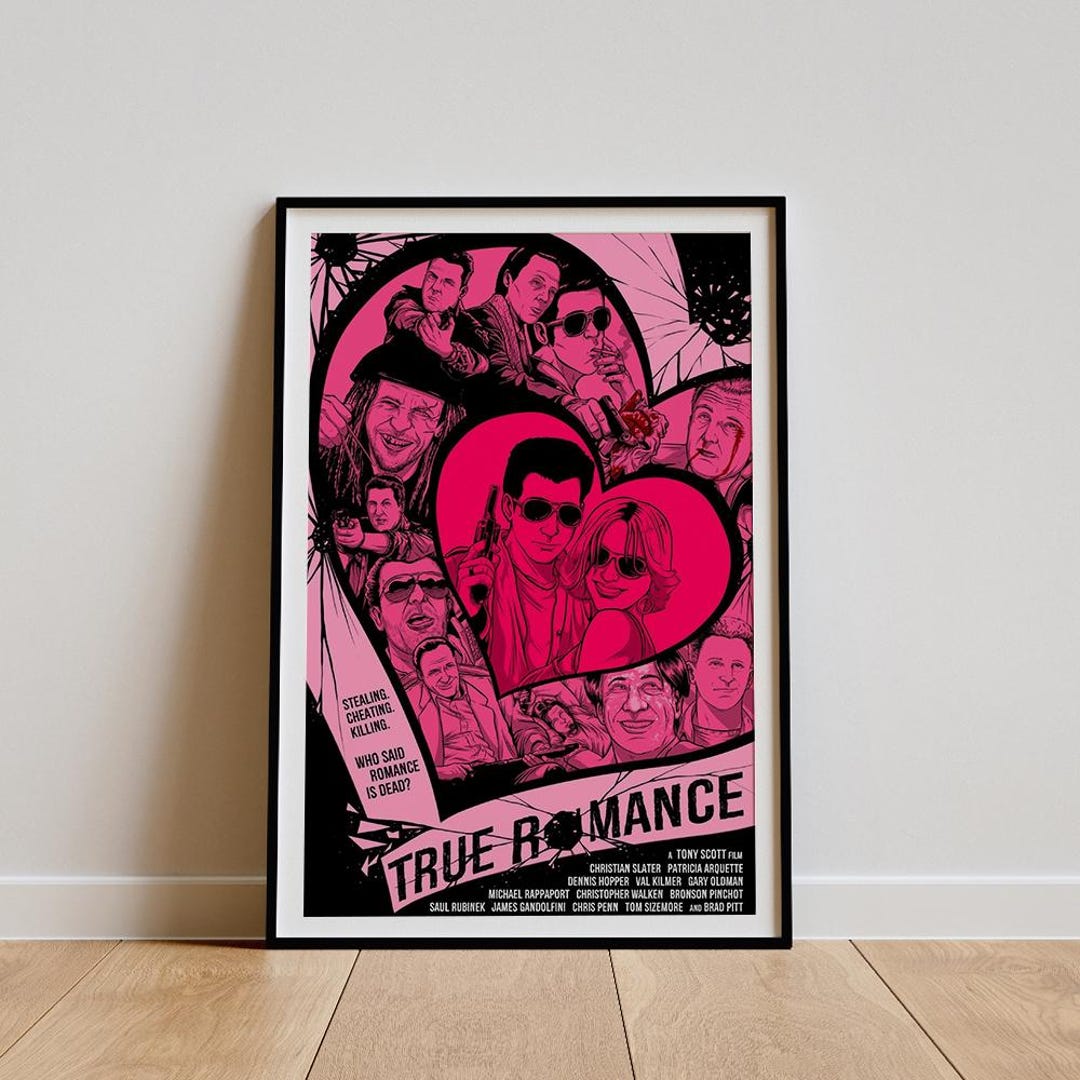True Romance (1993) Movie Poster, Classic Movie Wall Art, Vintage Art ...