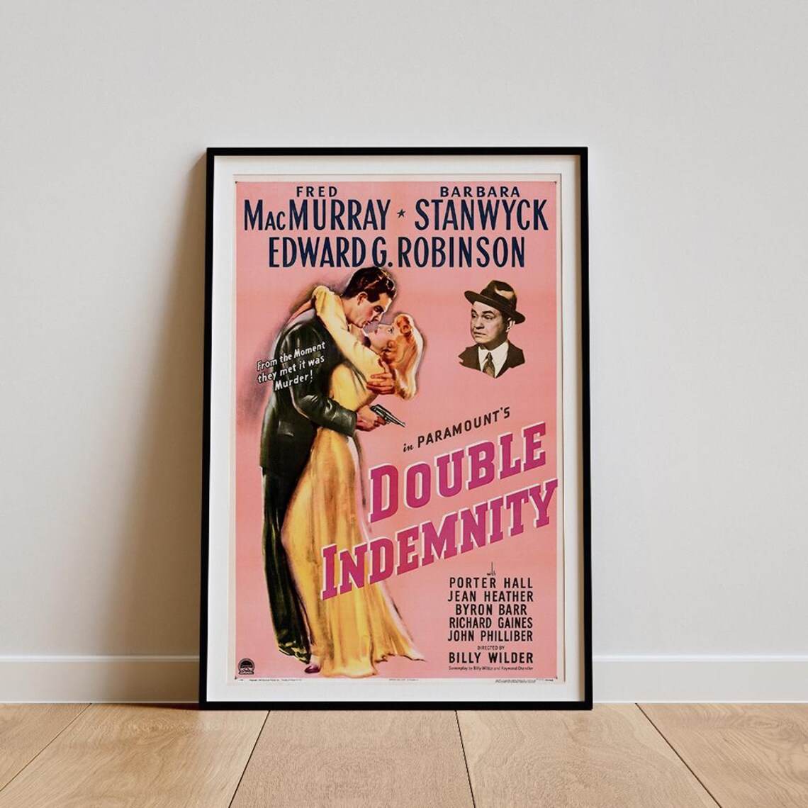 Double Indemnity (1944) Movie Poster, Classic Movie Wall Art, Vintage ...