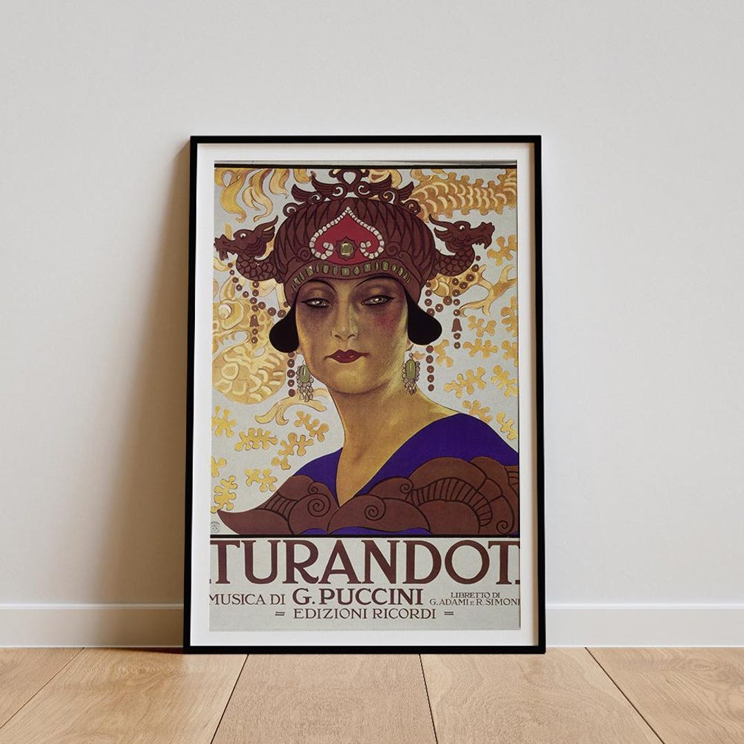Theater Show Opera Turandot Puccini Music Italy Vintage Art Poster ...