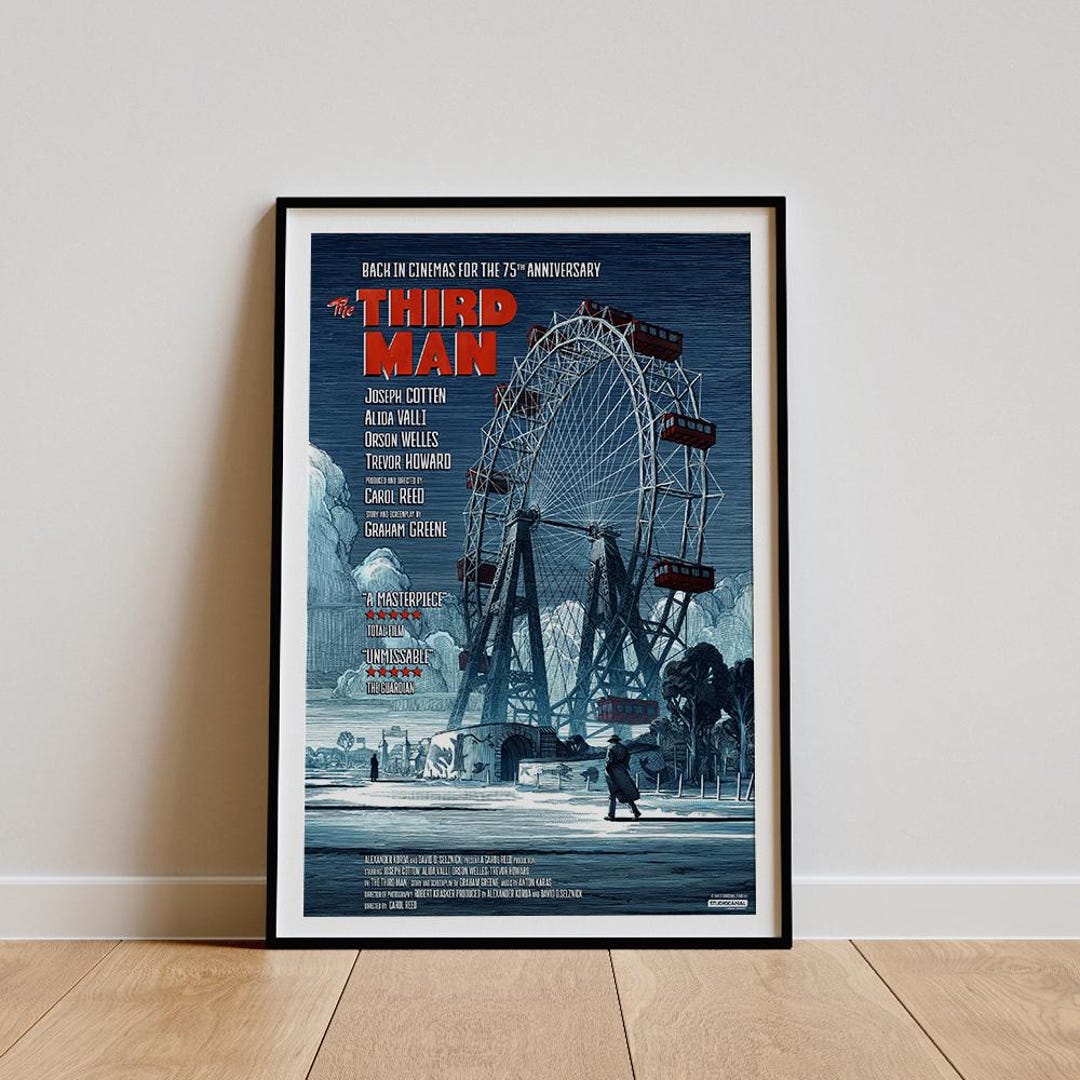 The Third Man (1949) Movie Poster, Classic Movie Wall Art, Vintage Art ...