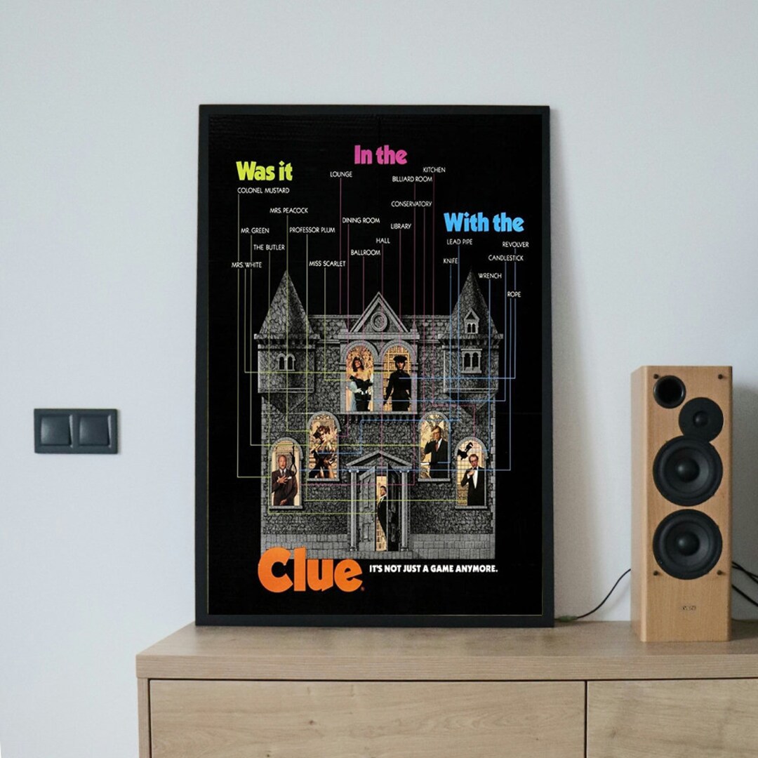 Clue Movie Poster, Classic Movie Wall Art, Vintage Art Print, Home ...