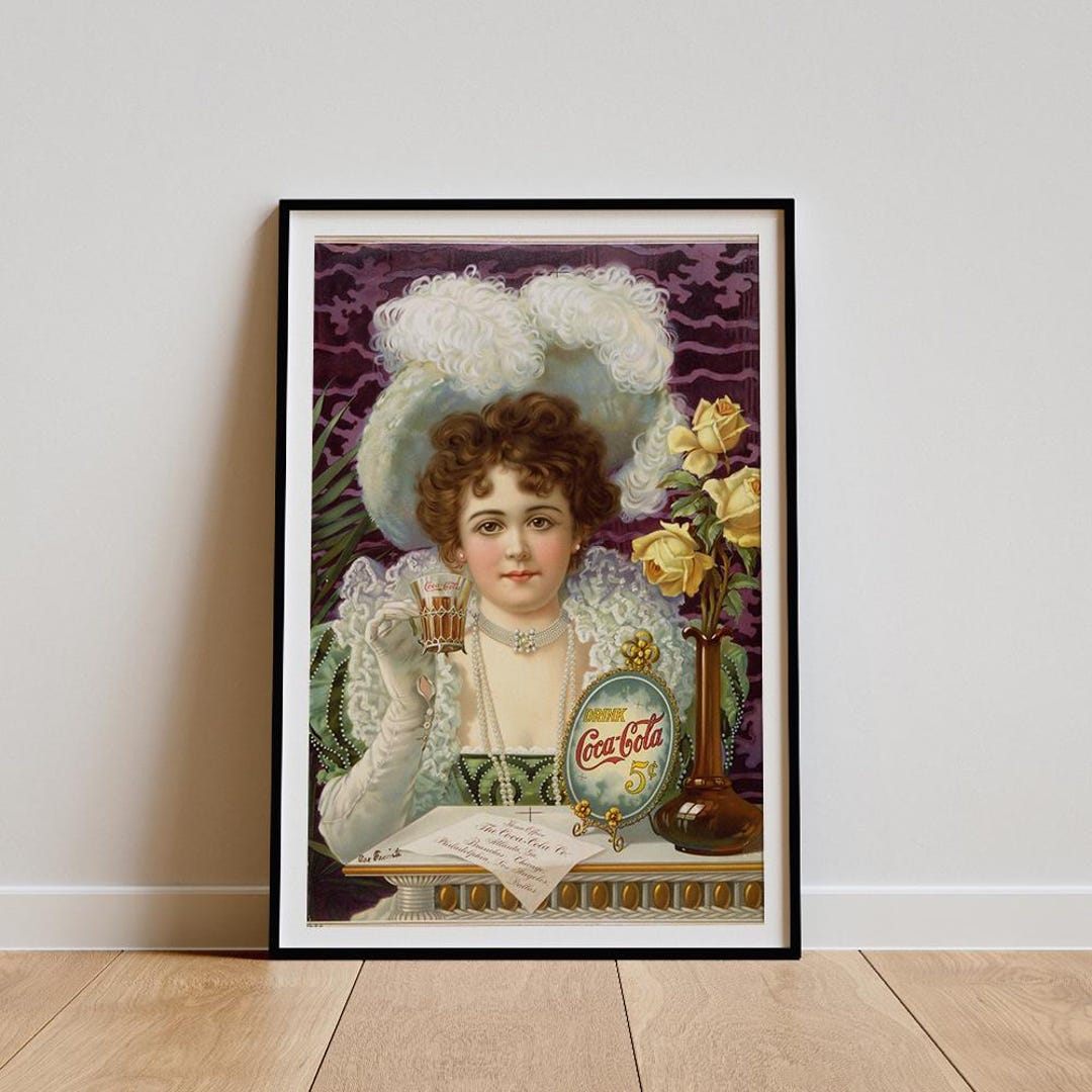 1890s Victorian Coca-cola Classic Vintage Art Poster, Classic Wall Art ...