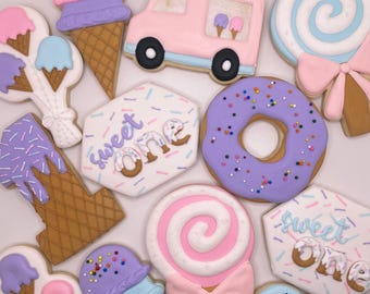 Sweet One Ice Cream First Birthday Cookies - Etsy