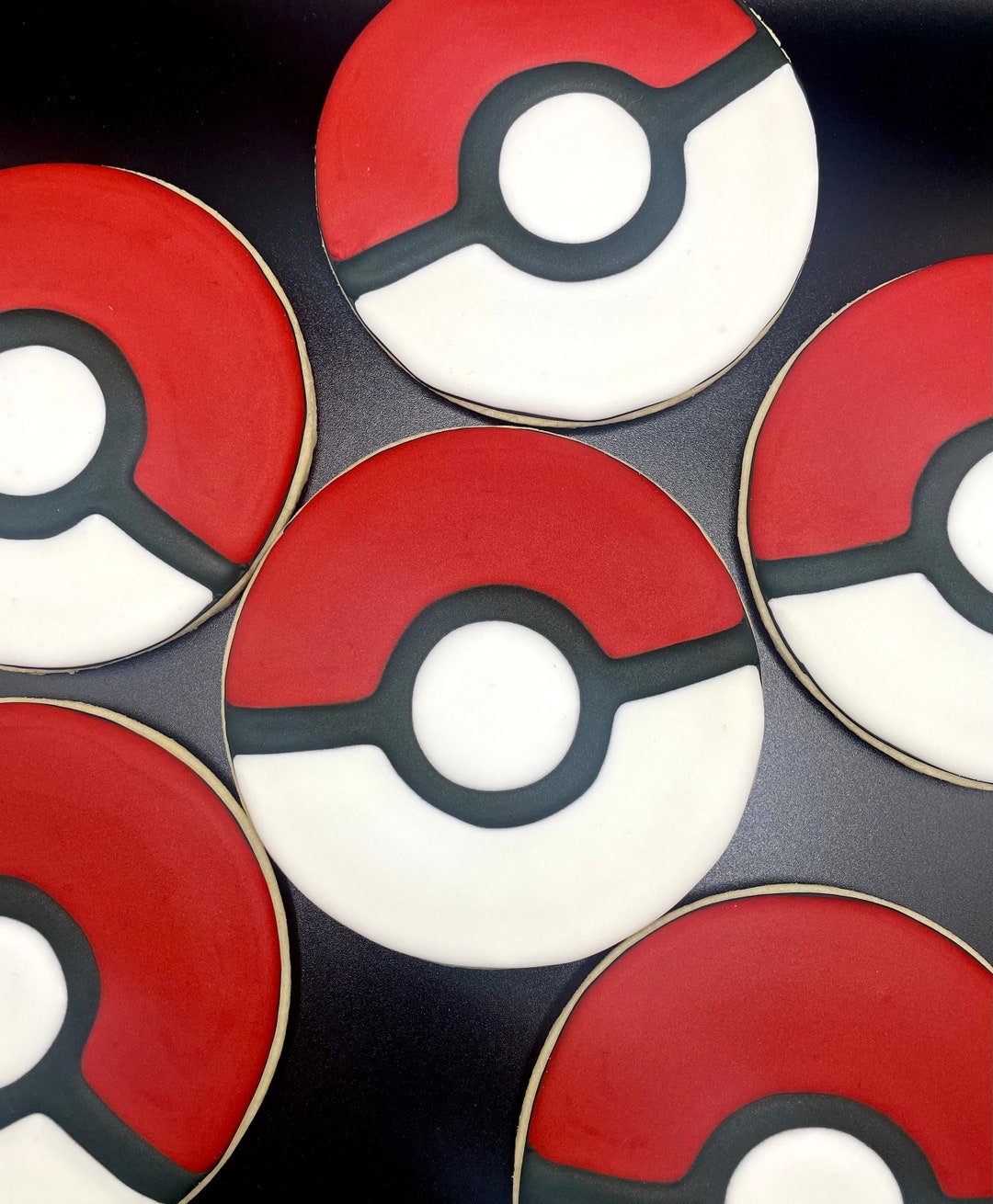 Pokéball Sugar Cookies - One Dozen - Etsy