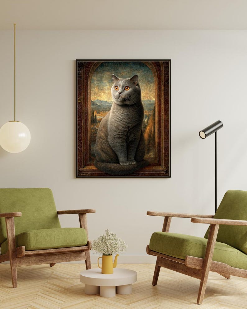 Mona Lisa Cat Printable Wall Art Download - Etsy