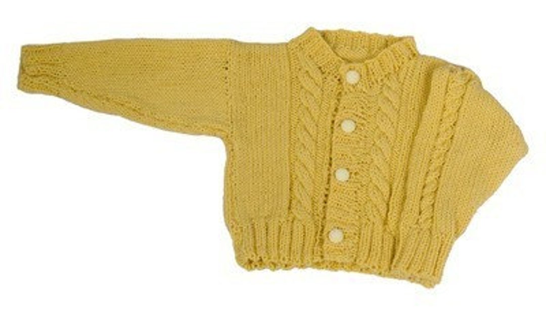Easy Cable Baby Cardigan - Knitting Pattern PDF - Etsy