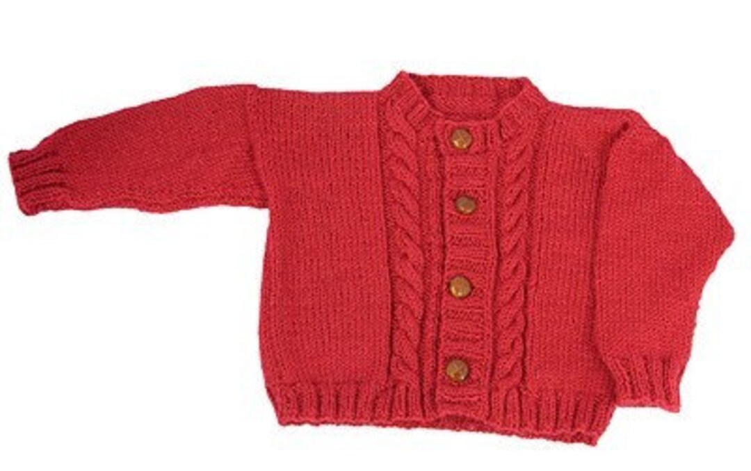 Easy Child's Cable Cardigan Knitting Pattern PDF - Etsy