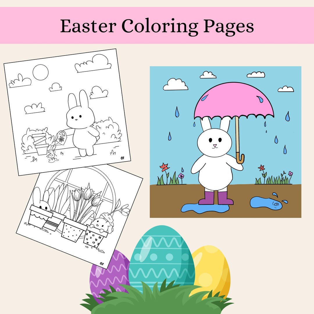 Hello Spring Coloring Pages - Etsy