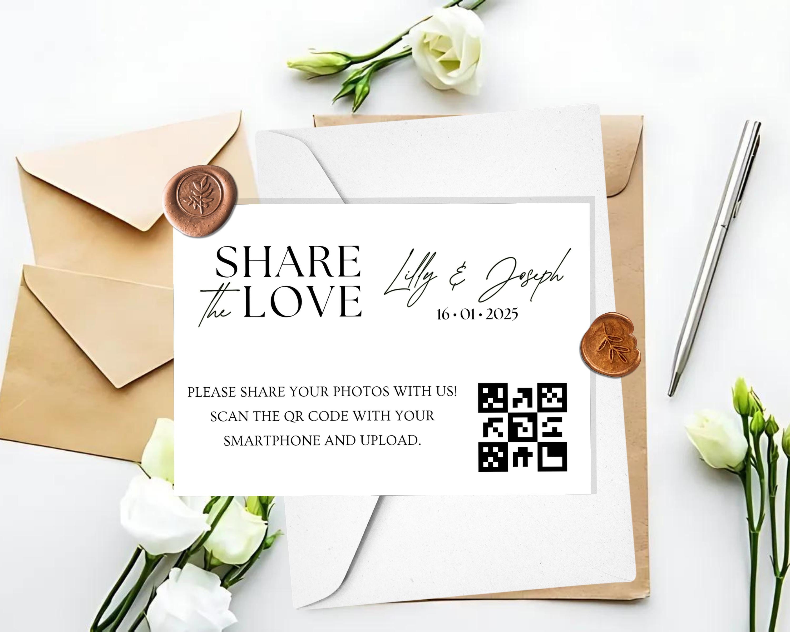 Share Your Shots Sign QR Code, Photo Album to Qr Code, Share the Love ...