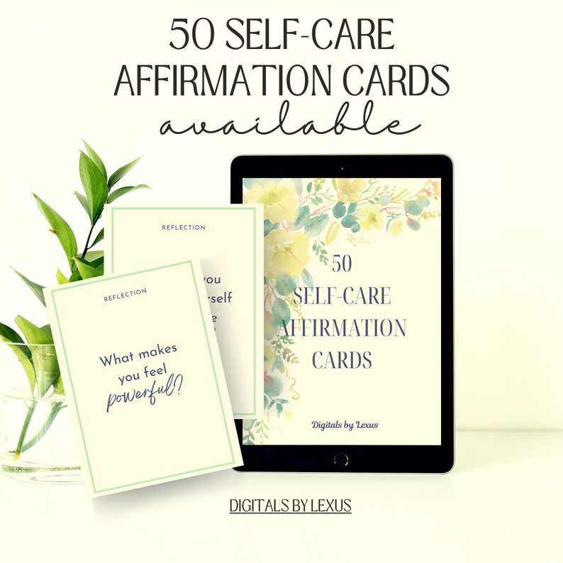 50 Digital Self-care Affirmation Cards for Self-care and Confidence ...