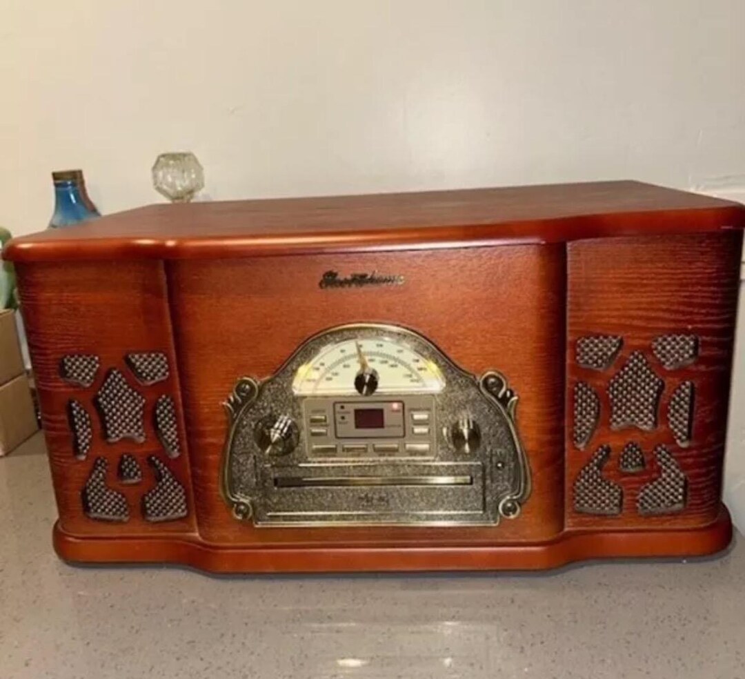 Electrohome Antique Style Winston Vinyl Record Player Stereo System CD ...